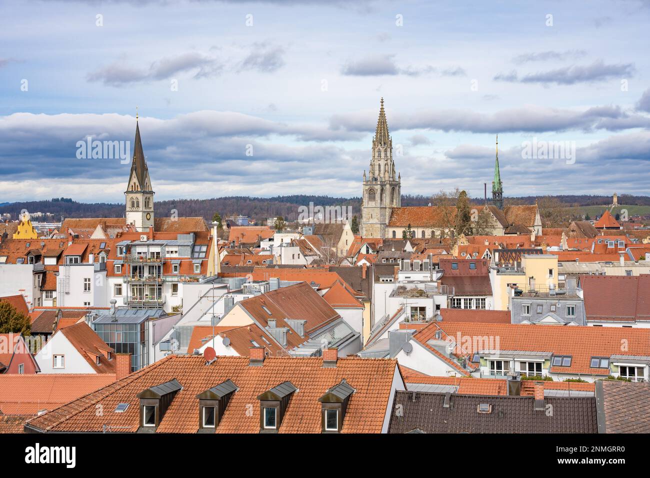 Constance skyline with church towers, Constance, Lake Constance ...