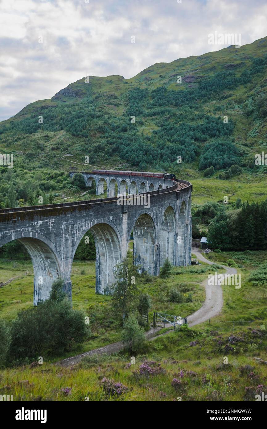 Glenfinnan Viaduct with Steam Locomotive, Jacobin Express, Harry Potter ...