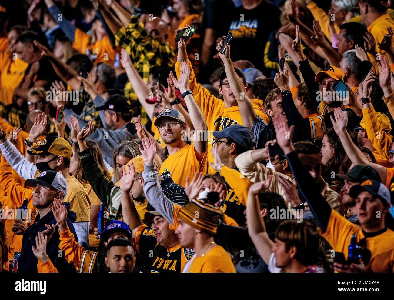 COLLEGE PARK, MD - OCTOBER 01: Iowa Hawkeyes fans during a college ...