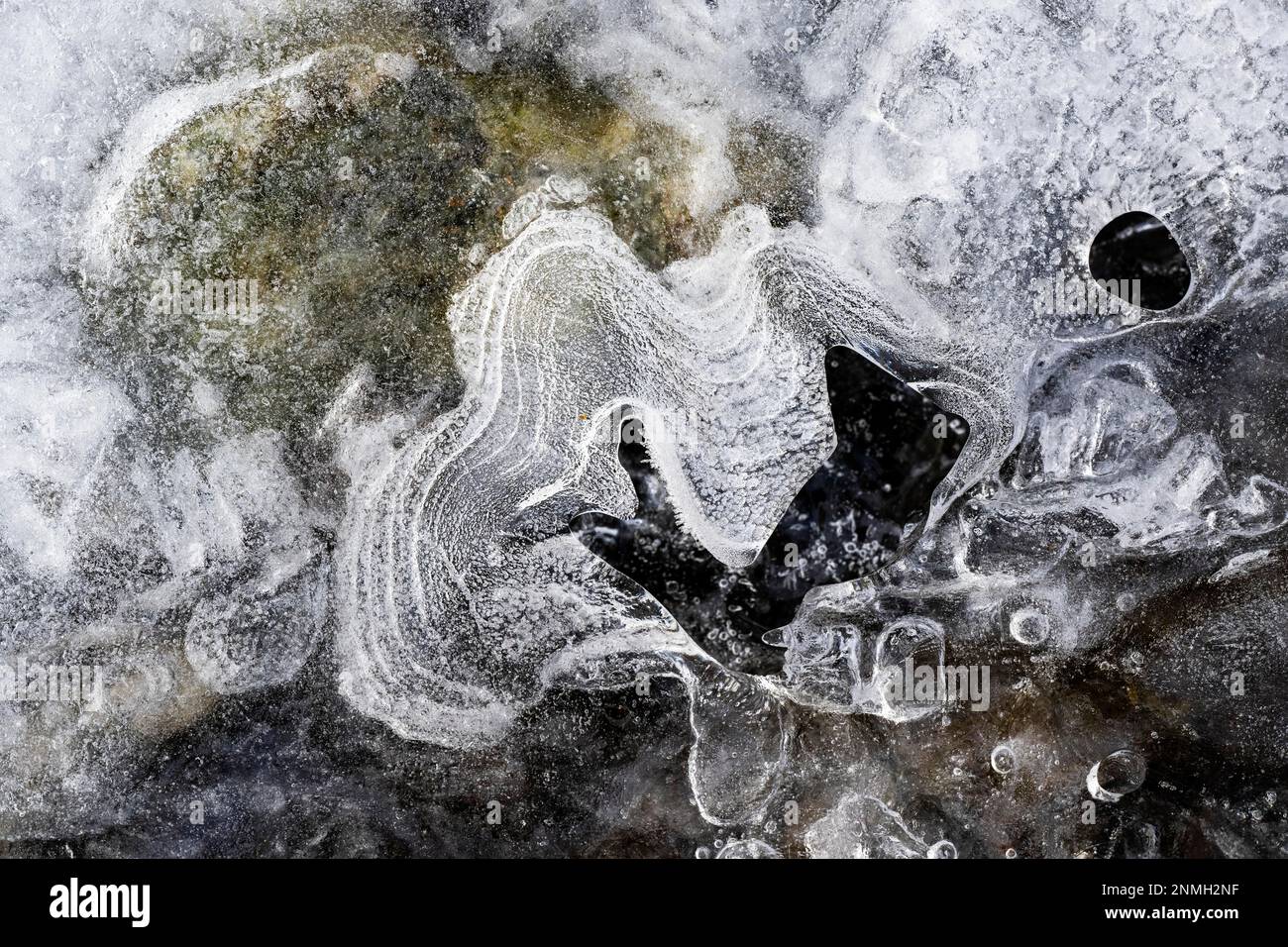 Details, shapes and structures of ice, ice crystals, Austria Stock ...