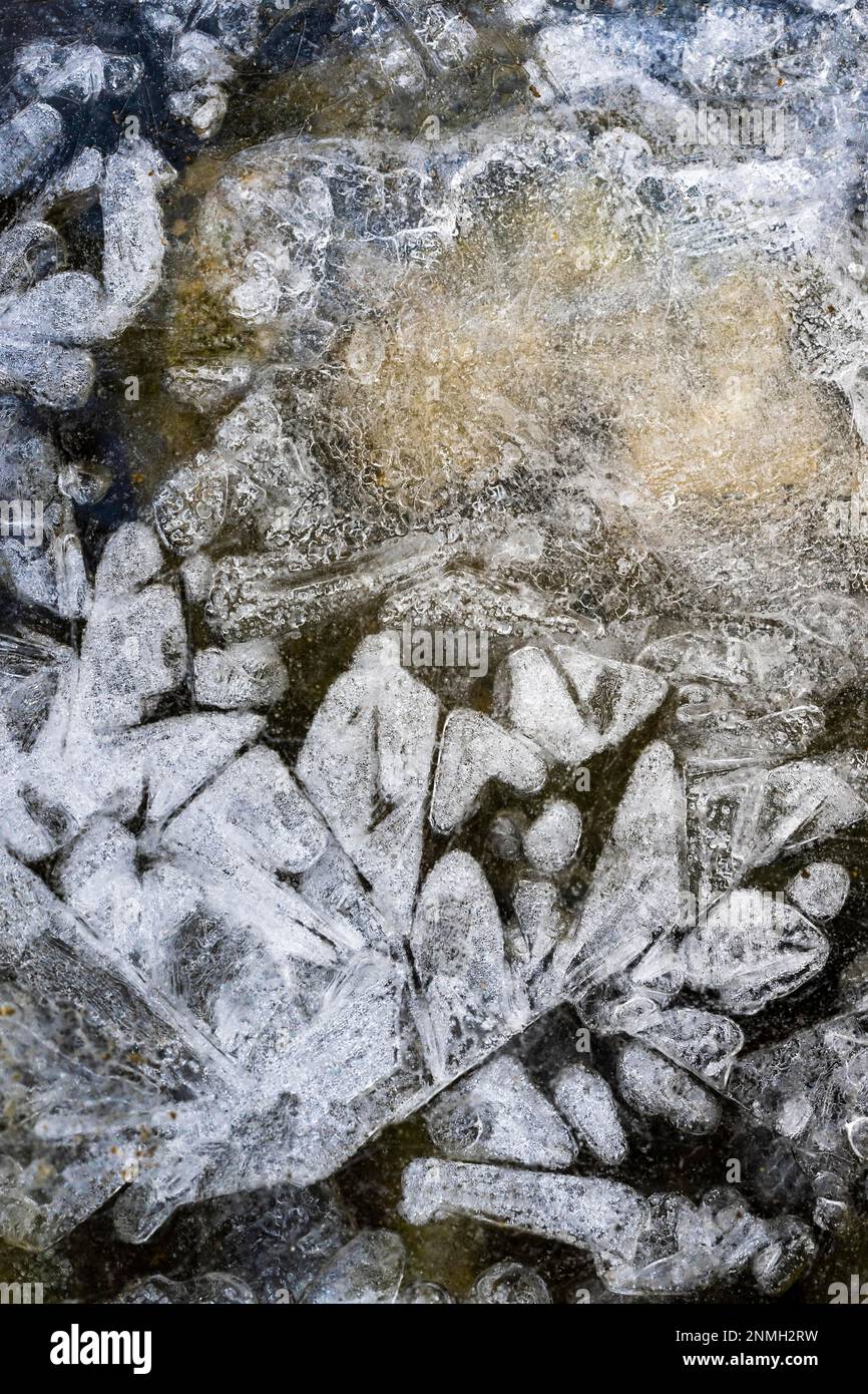 Details, shapes and structures of ice, ice crystals, Austria Stock ...