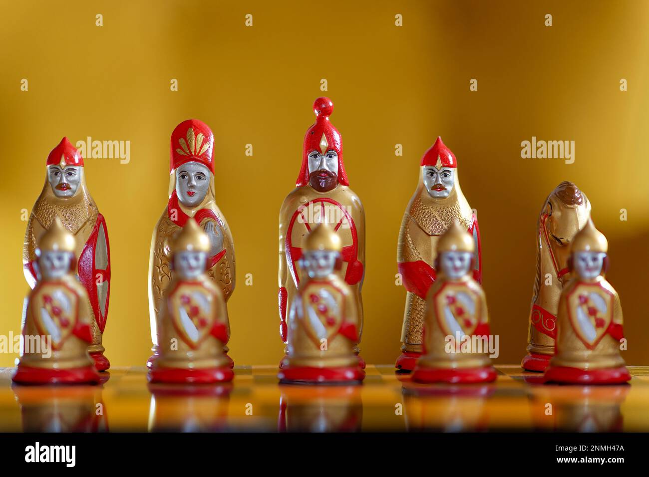 Chess set, Russian pieces, old game from St. Petersburg, king, queen ...