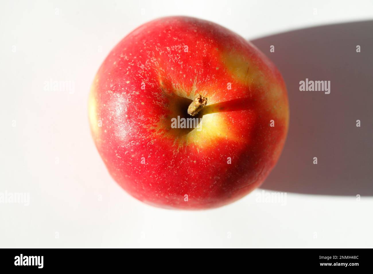 Red apple with white background, top view, Germany Stock Photo - Alamy