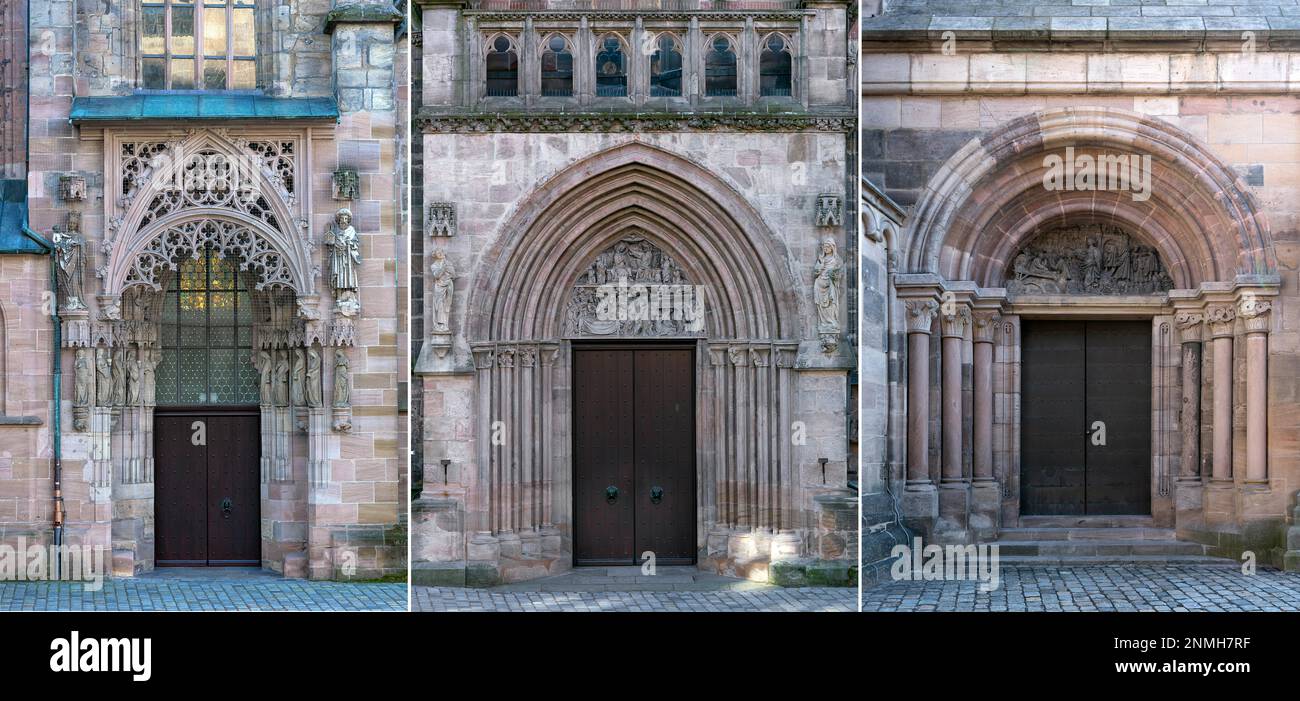 Three Romanesque portals 14th century, St. Sebaldus Church, Nuremberg ...
