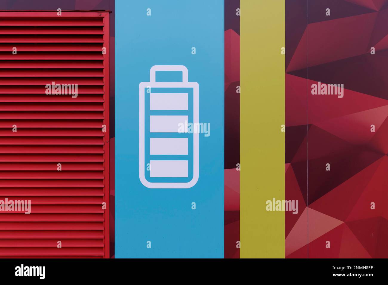 Electric charging station with battery pictogram, E.ON AG Group ...
