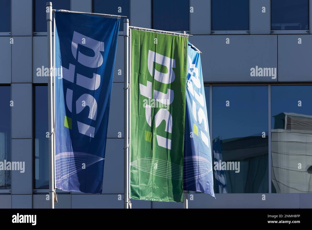 Ista SE, flags with logo at company headquarters, energy service ...
