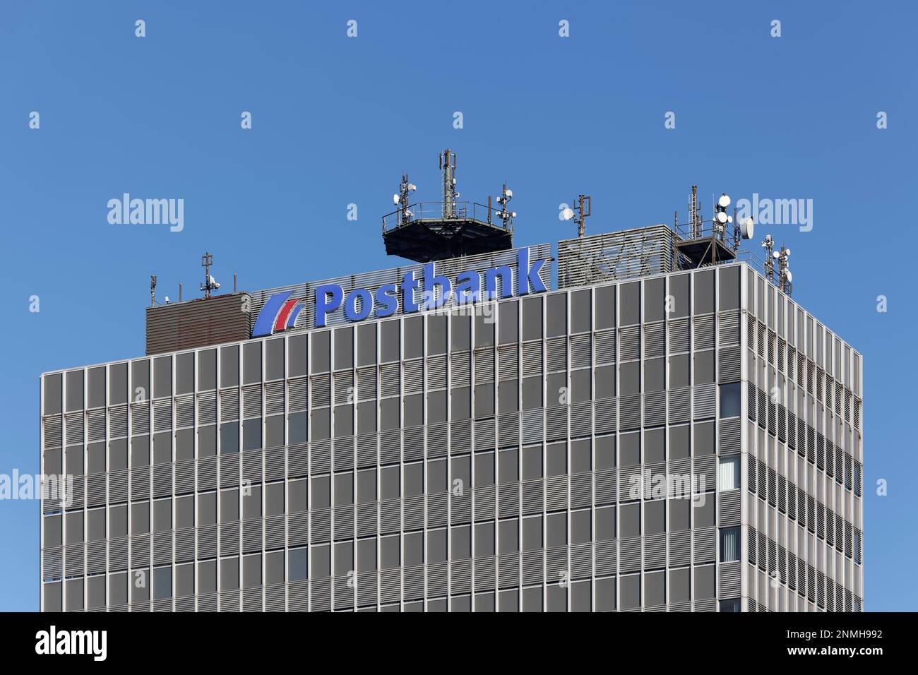 Postbank Tower, Logo, Essen, Ruhr Area, North Rhine-Westphalia, Germany ...