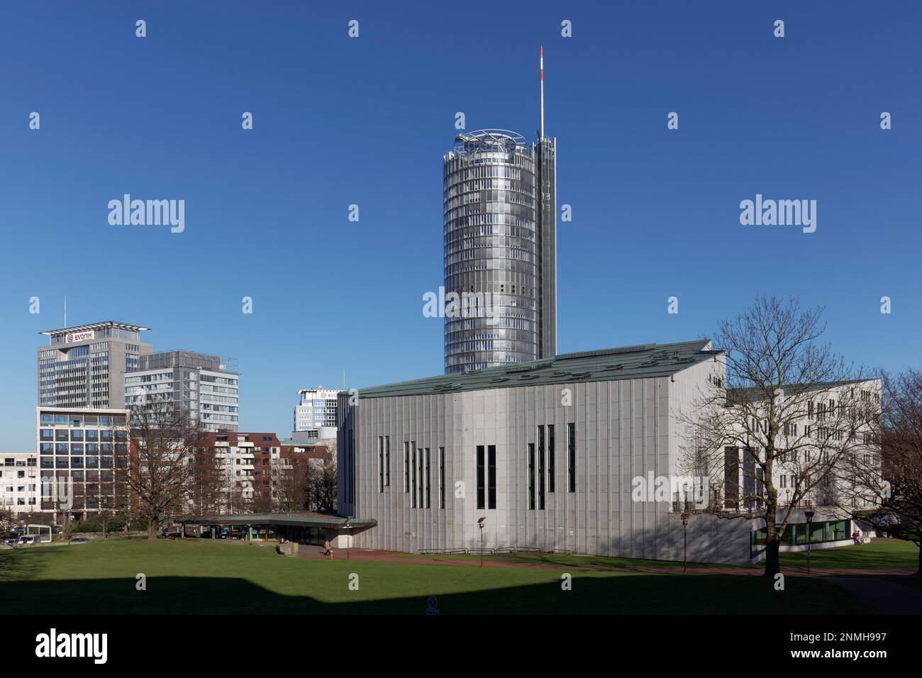 Evonik high-rise, Rheinenergie tower, Aalto Theatre, panorama from the ...