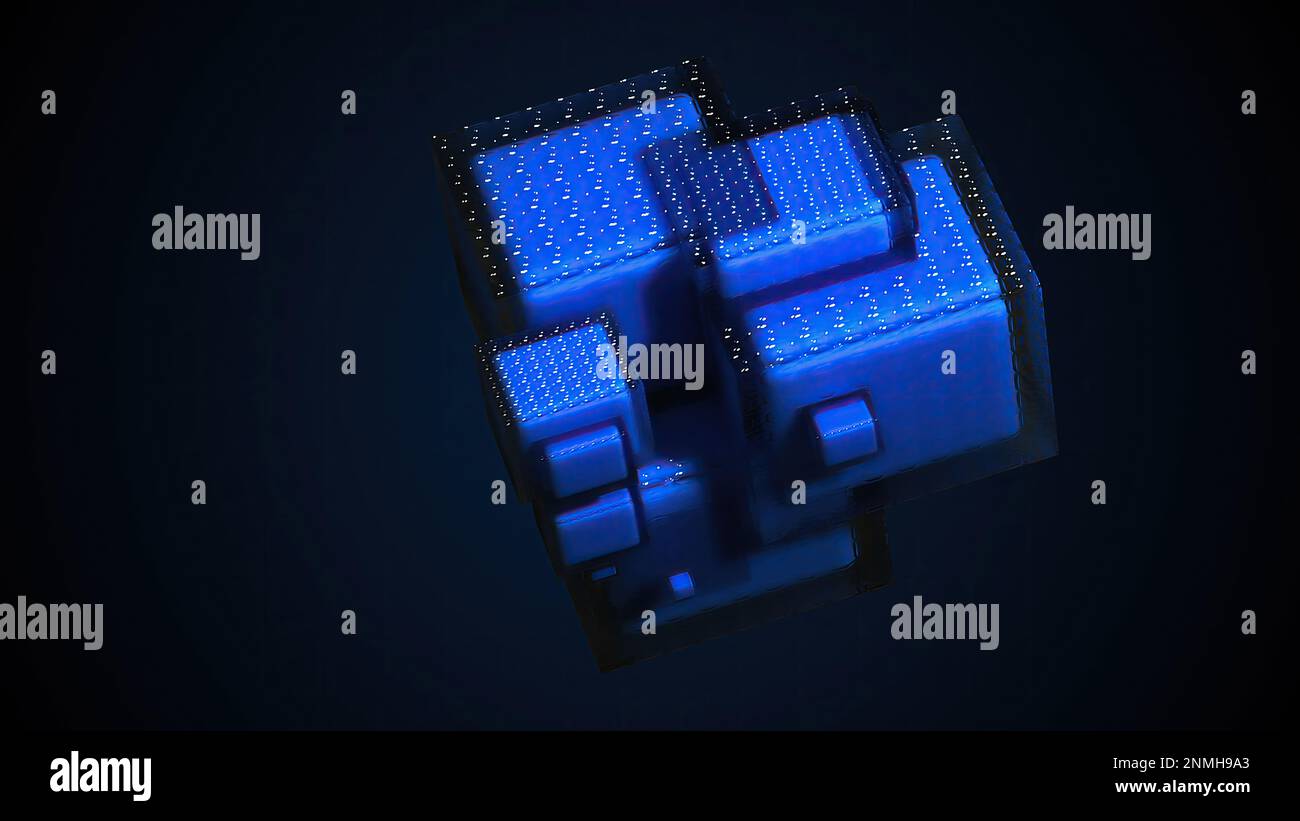 Glass digital cubes. Computer generated 3d render Stock Photo - Alamy