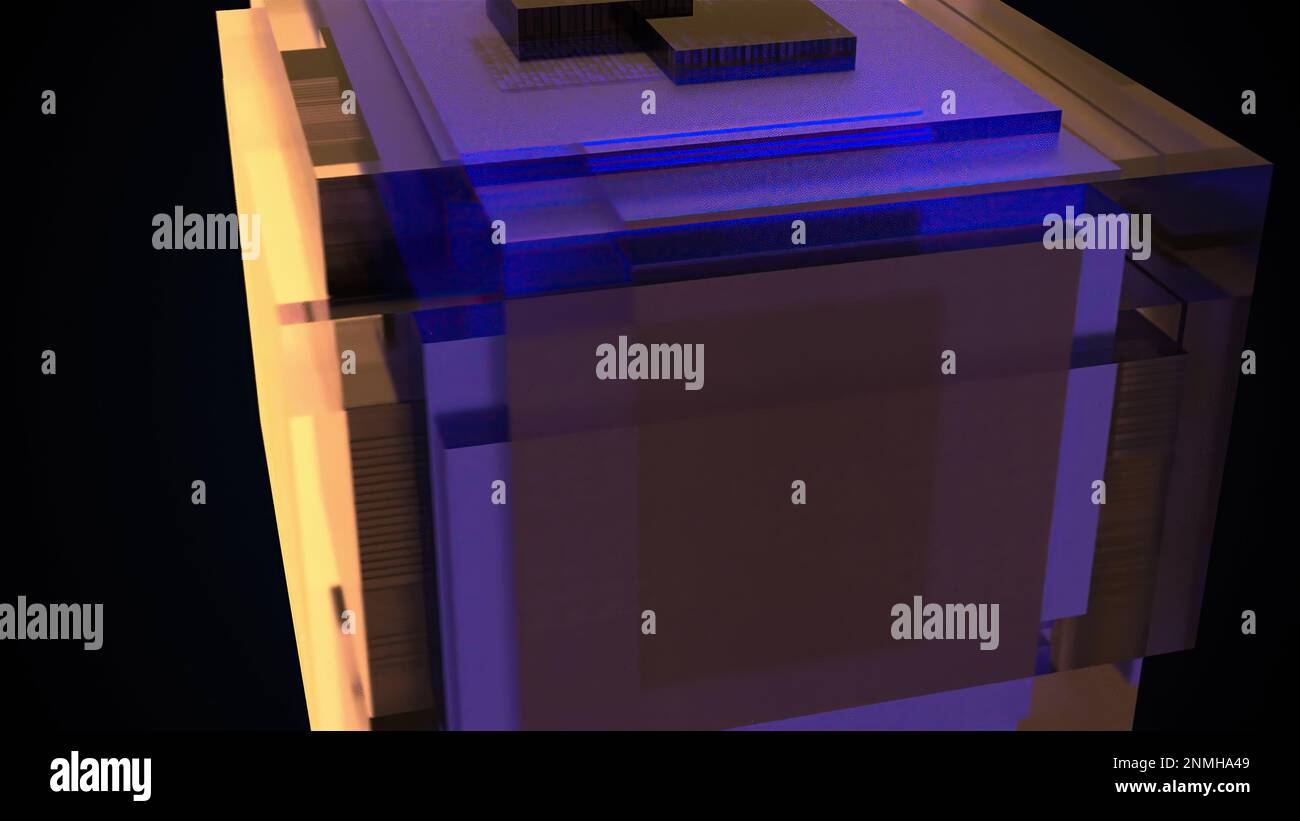 Glass digital cubes. Computer generated 3d render Stock Photo - Alamy