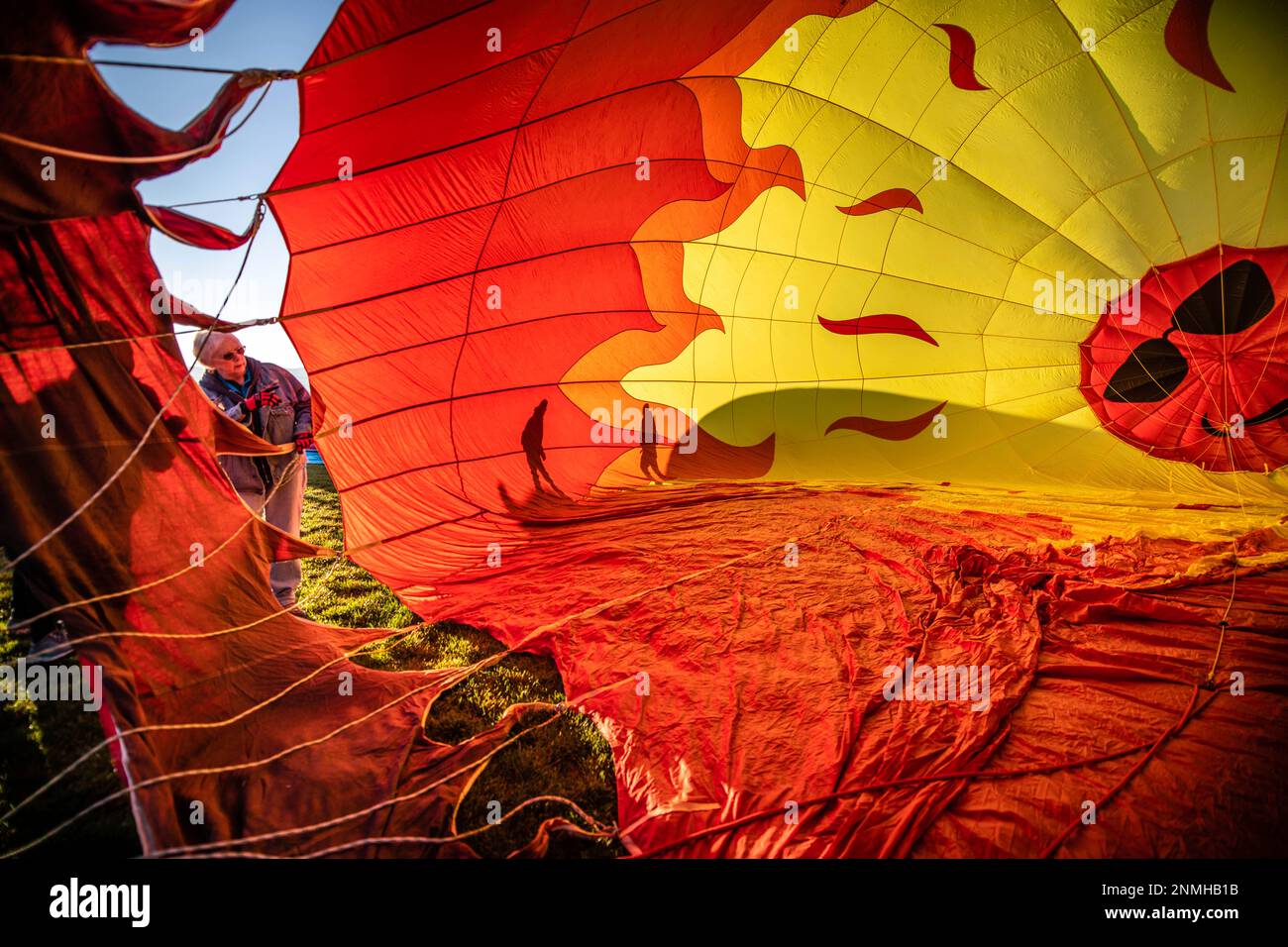 Balloons are inflated during the 2021 Albuquerque International Balloon ...