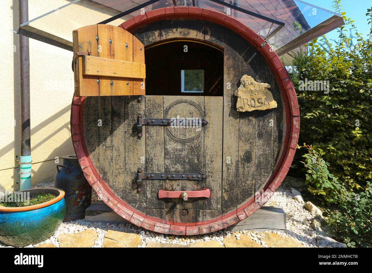 Distillery Rabel, Berghof Rabel, large wooden barrel, zur dicken Rosa ...