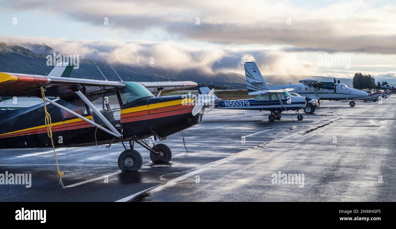 Small aircraft at the small airfield in Homer, Alaska Stock Photo - Alamy