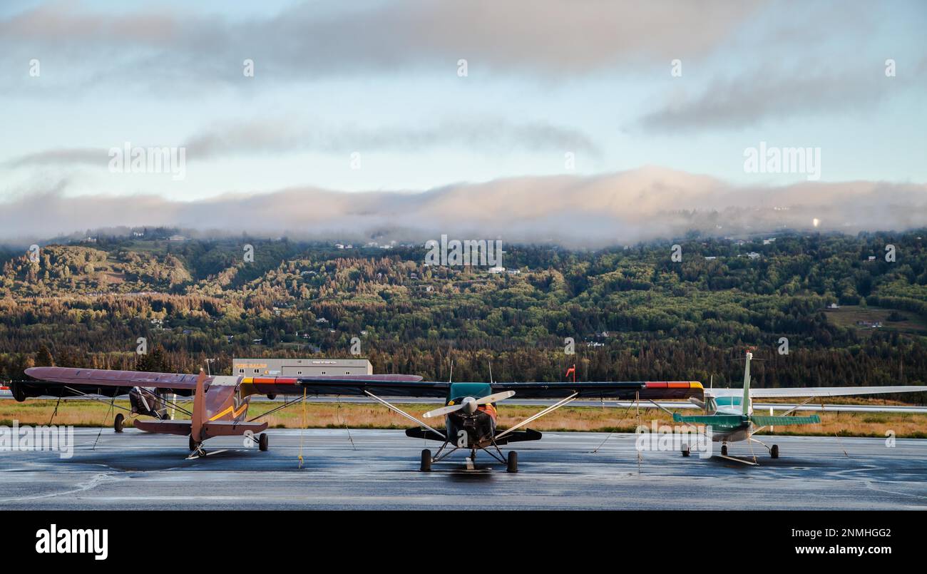 Small aircraft at the airfield in Homer, Alaska Stock Photo - Alamy