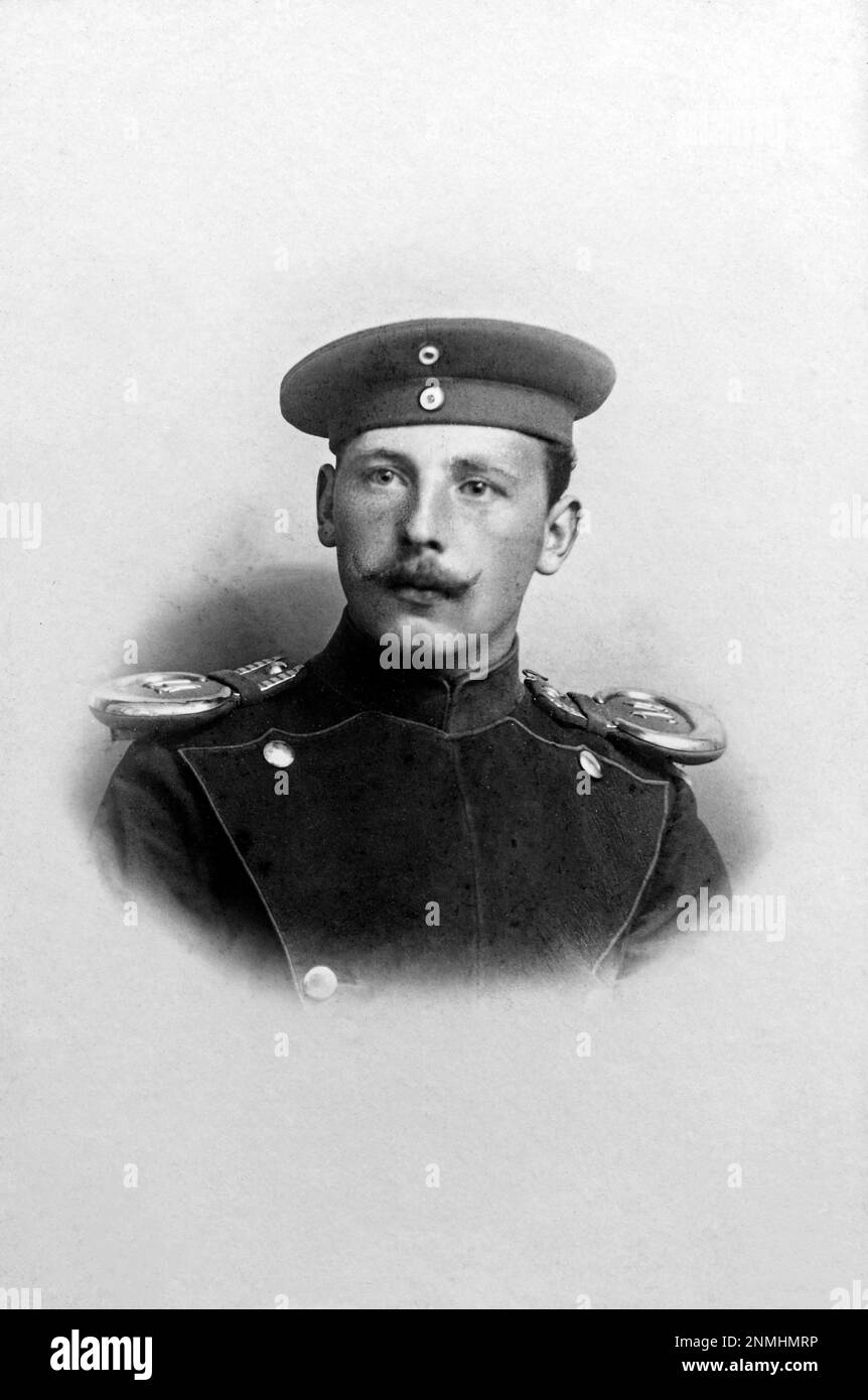 Portrait, soldier in uniform, Lower Saxony, Germany, ca. 1900 Stock ...