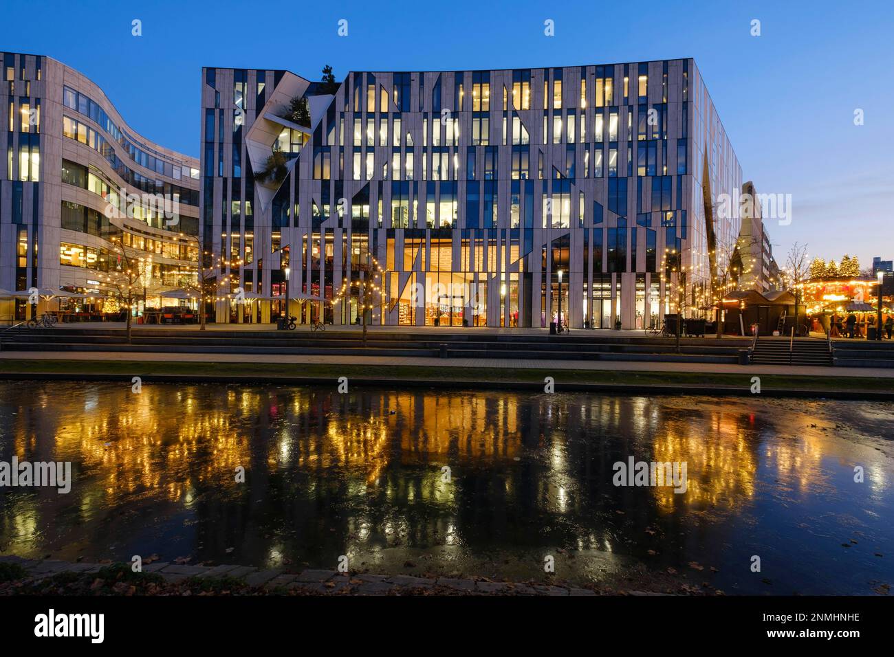 Christmas market at the Koe-Bogen, Modern commercial building ...