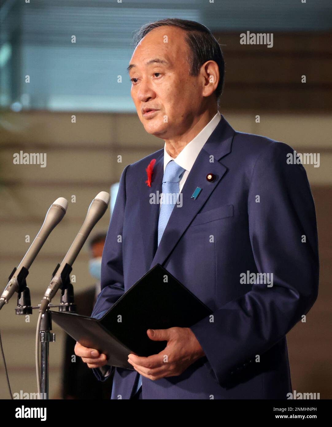 Japan's Prime Minister Yoshihide Suga speaks to media at the Prime ...