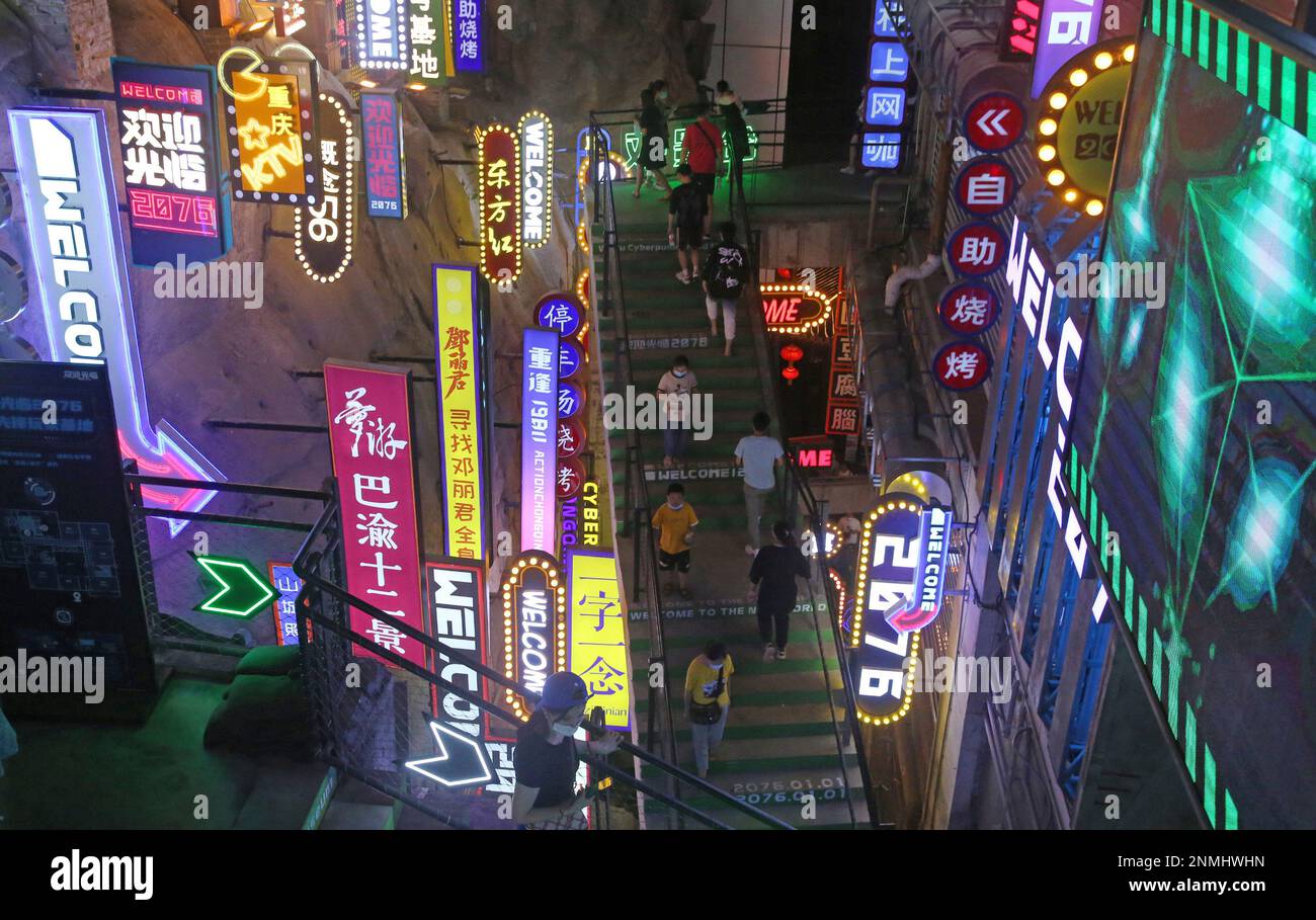 A picture taken on Aug. 24, 2021 shows inside of the Hongyadong, Hongya ...