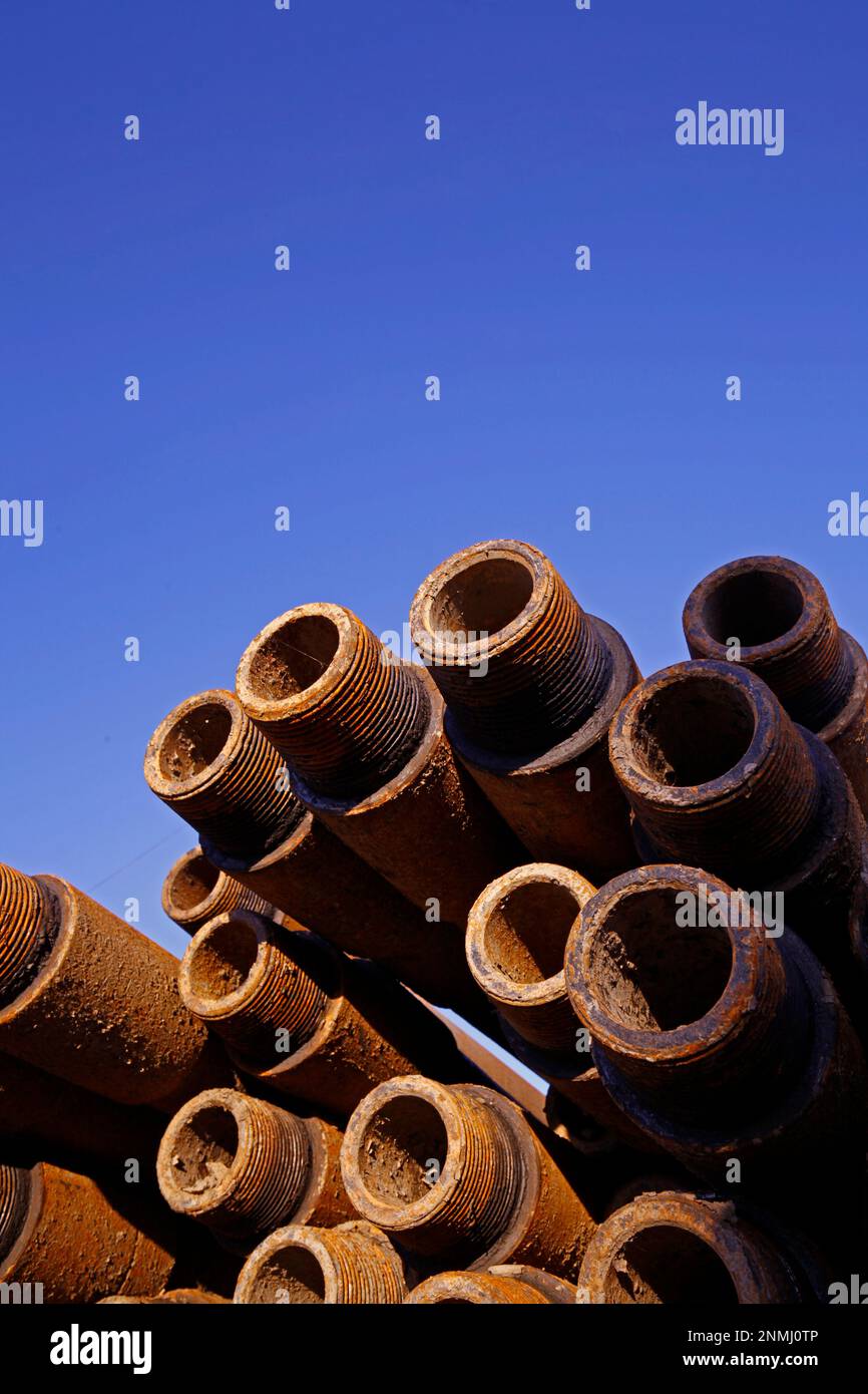 Oil drill pipe Stock Photo - Alamy