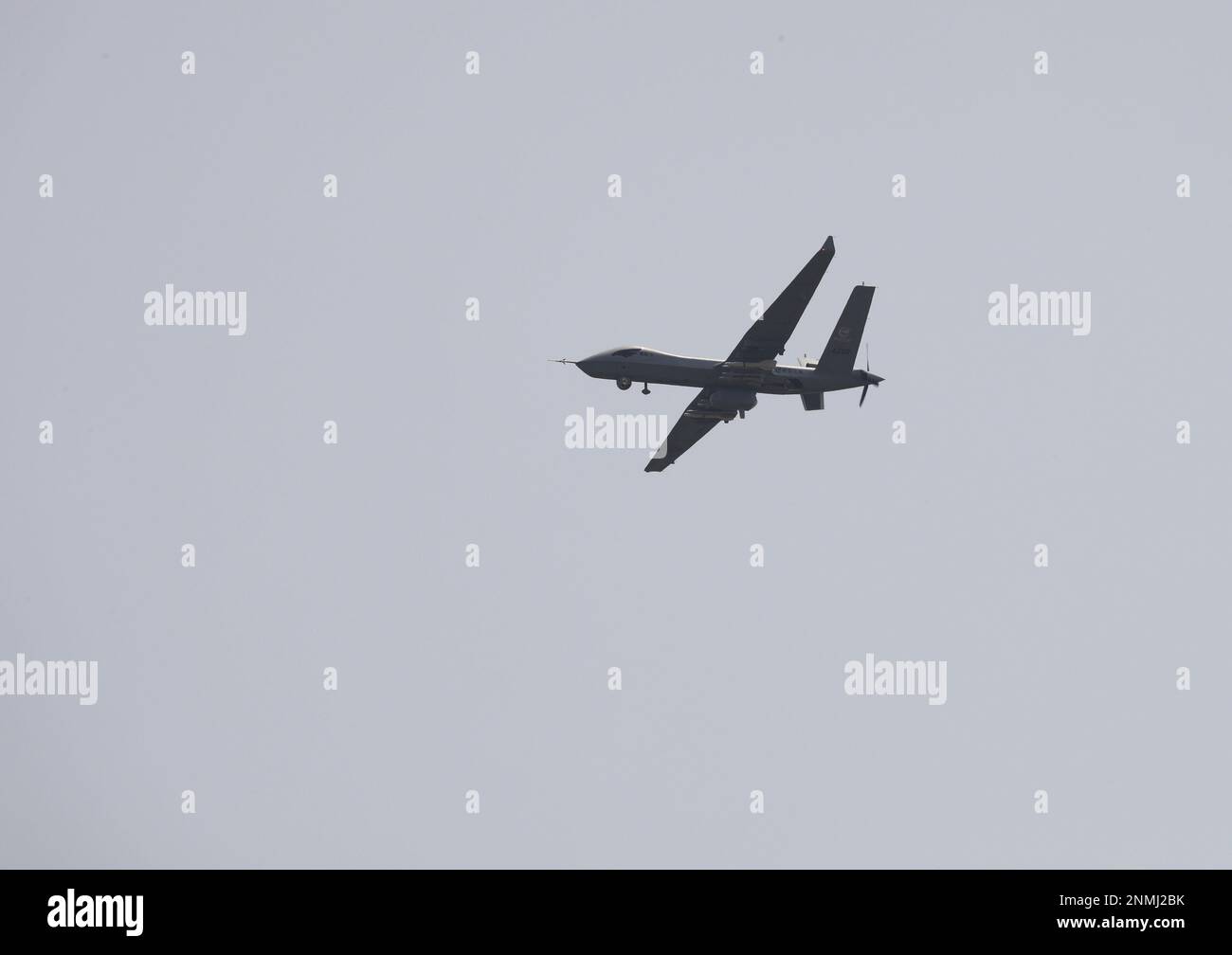 The Wing Loong 2, WL-2, an unmanned aerial vehicle (UAV), is flying ...