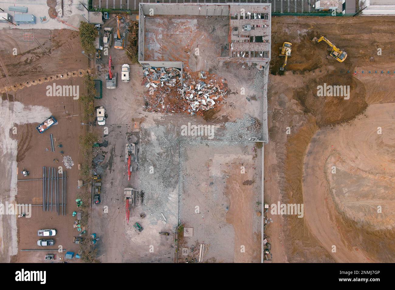 An aerial view of the Intuit Dome construction site, Monday, Sept. 27 ...