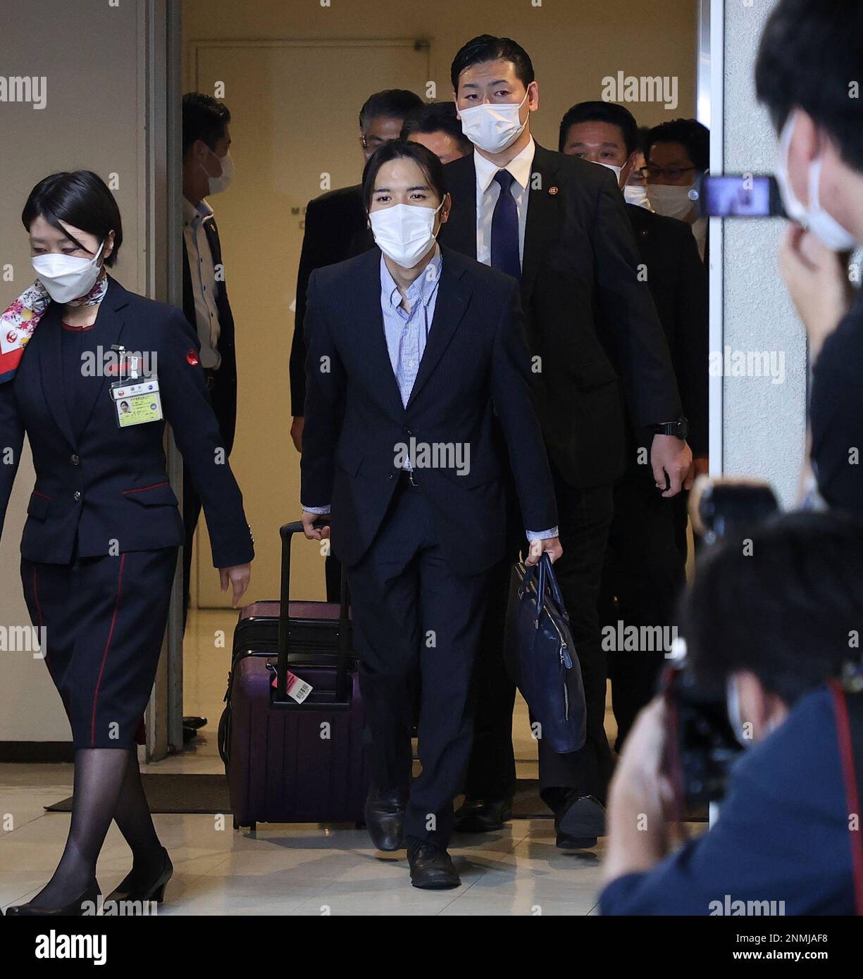 Kei Komuro, a college boy friend of Japan's Princess Mako, arrives at ...