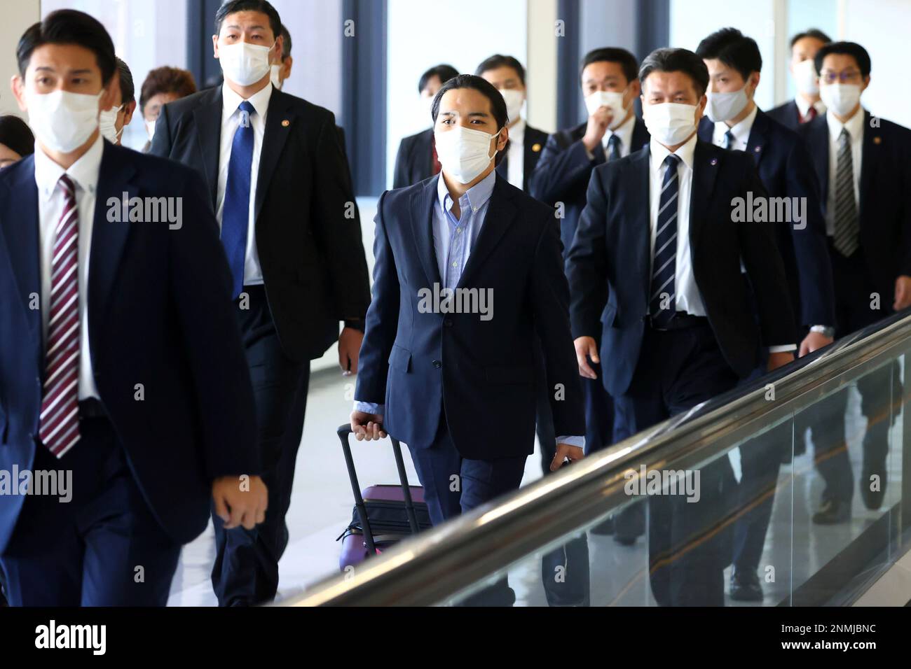 Kei Komuro, a college boy friend of Japan's Princess Mako, arrives at ...