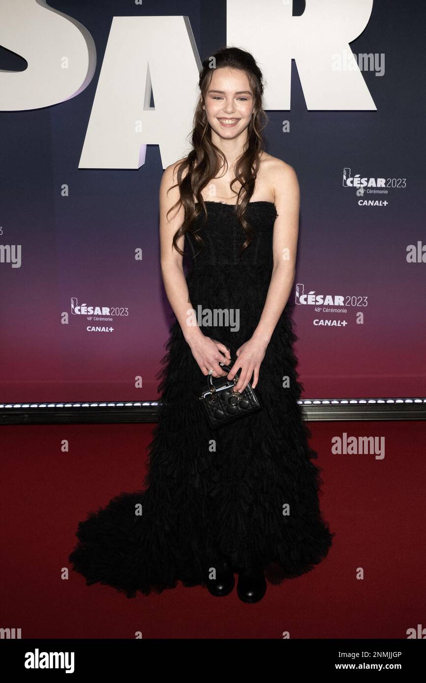 Mallory Wanecque arrives at the 48th Cesar Film Awards at L Olympia, on ...