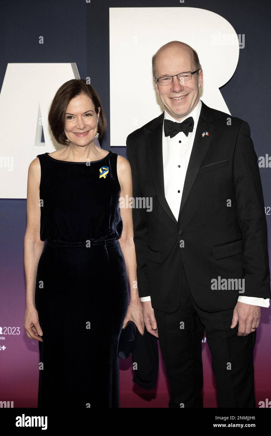 Steven M. Bauer and Denise Bauer arrive at the 48th Cesar Film Awards ...