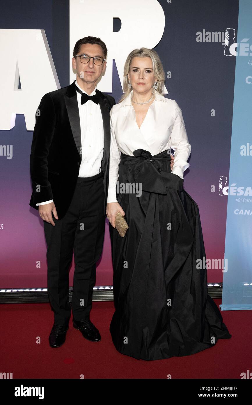Maxime Saada and his wife Sylvie Saada arrive at the 48th Cesar Film ...