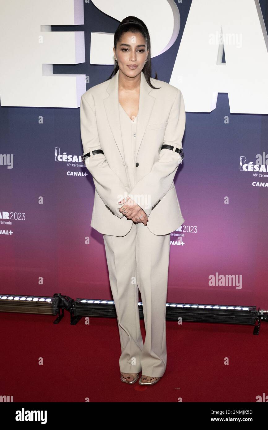 Leila Bekhti arrives at the 48th Cesar Film Awards at L Olympia, on ...