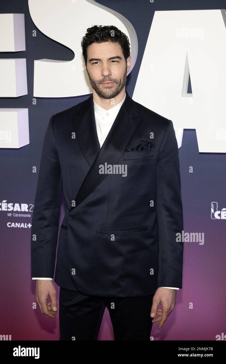 Ceremony President Tahar Rahim arrives at the 48th Cesar Film Awards at ...