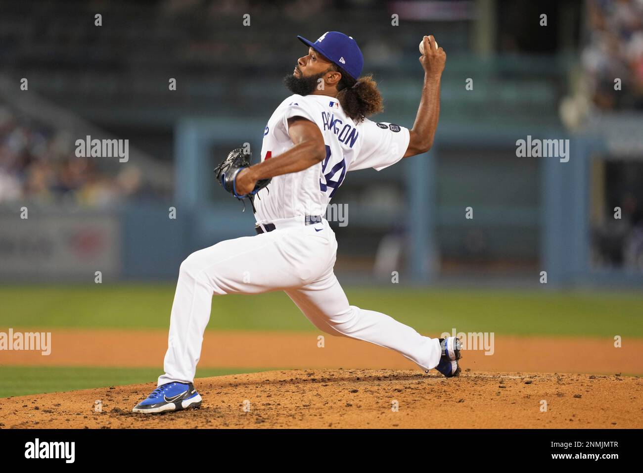 Los Angeles Dodgers pitcher Andre Jackson (94) throws in his MLB debut ...