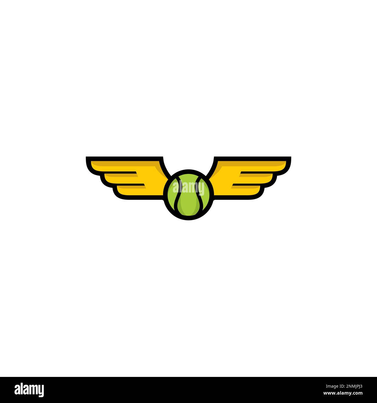 Tennis Ball Wings Logo Design Vector Illustration Stock Vector Image ...