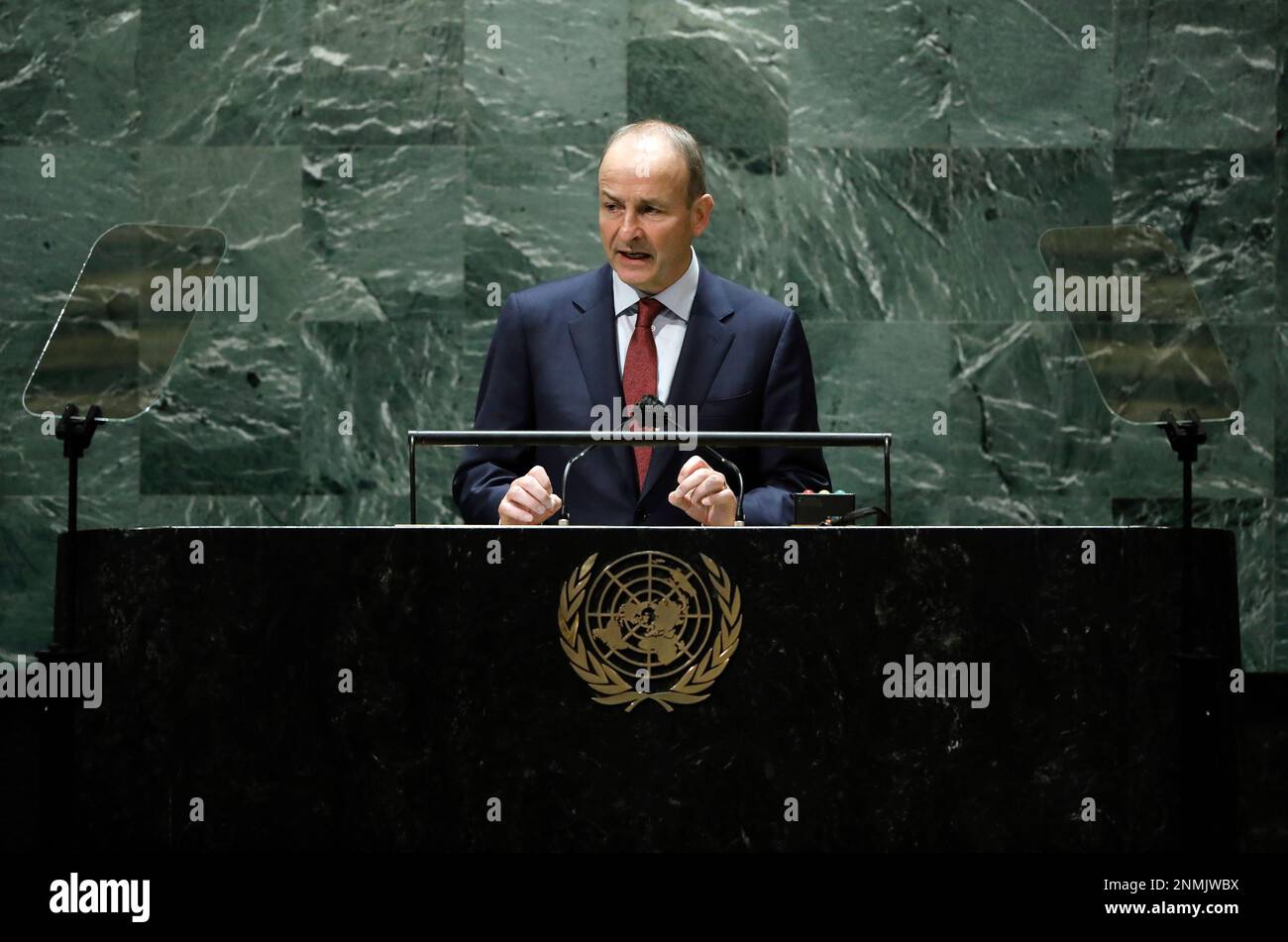 Ireland Prime Minister Micheal Martin addresses the 76th session of the ...