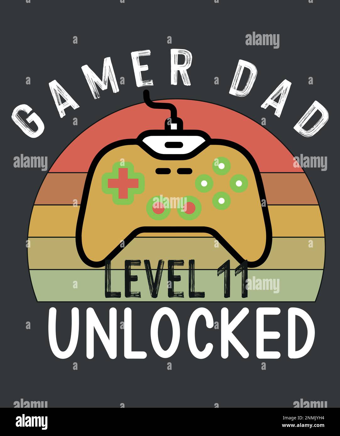 gamer dad Level 11 Unlocked, video game T-shirt design, funny, gamer ...