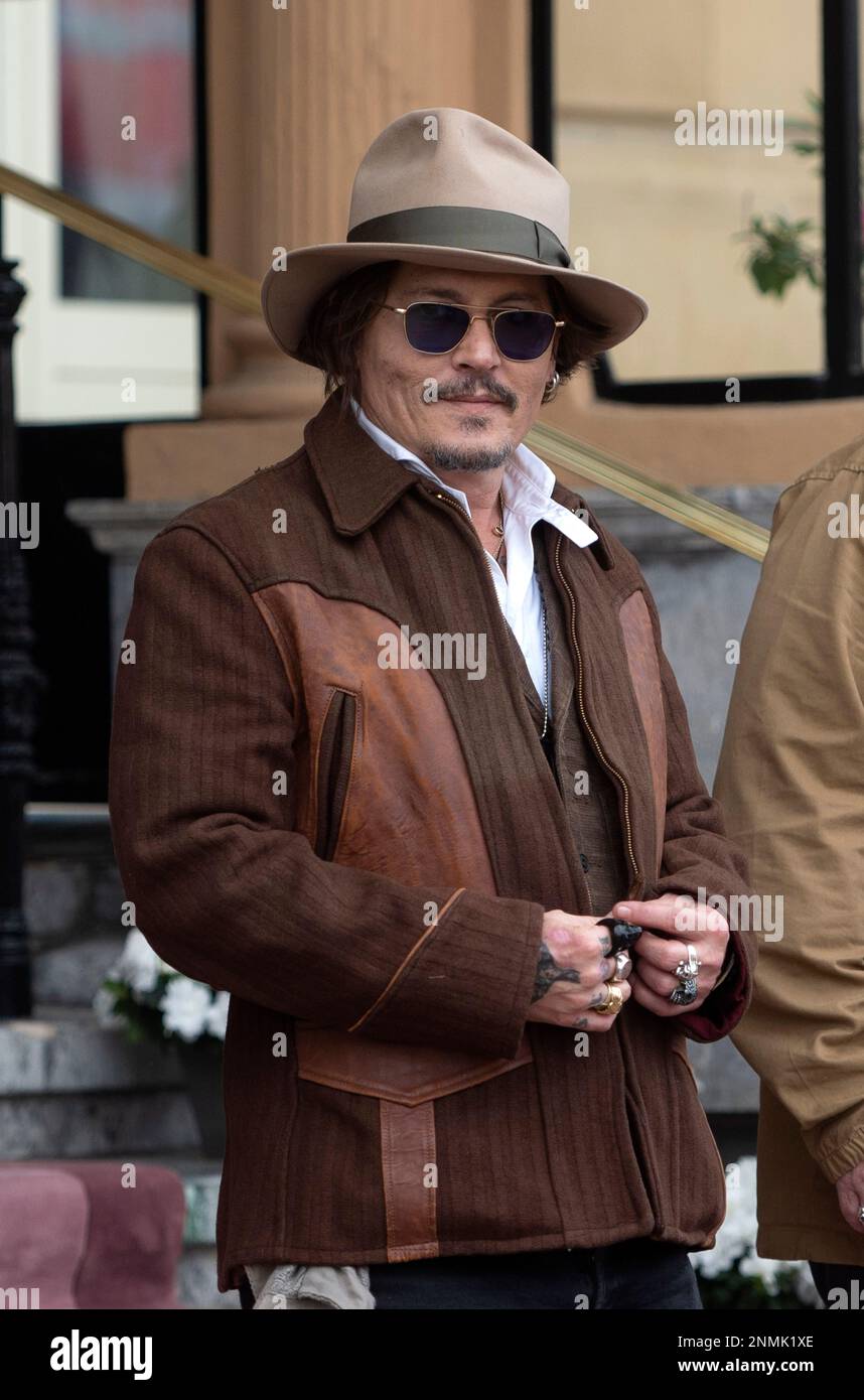 Actor Johnny Depp as he leaves the Maria Cristina Hotel on September 23 ...