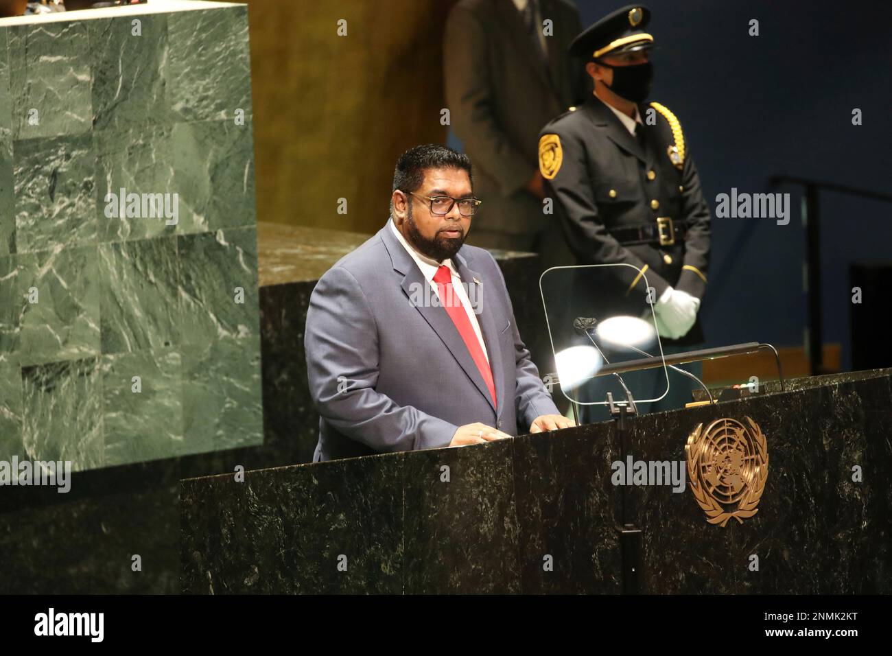 President of Guyana Mohamed Irfaan Ali addresses the 76th Session of ...