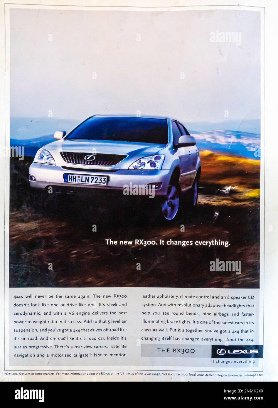 Lexus RX300 advert in a Natgeo magazine, July 2003 Stock Photo - Alamy