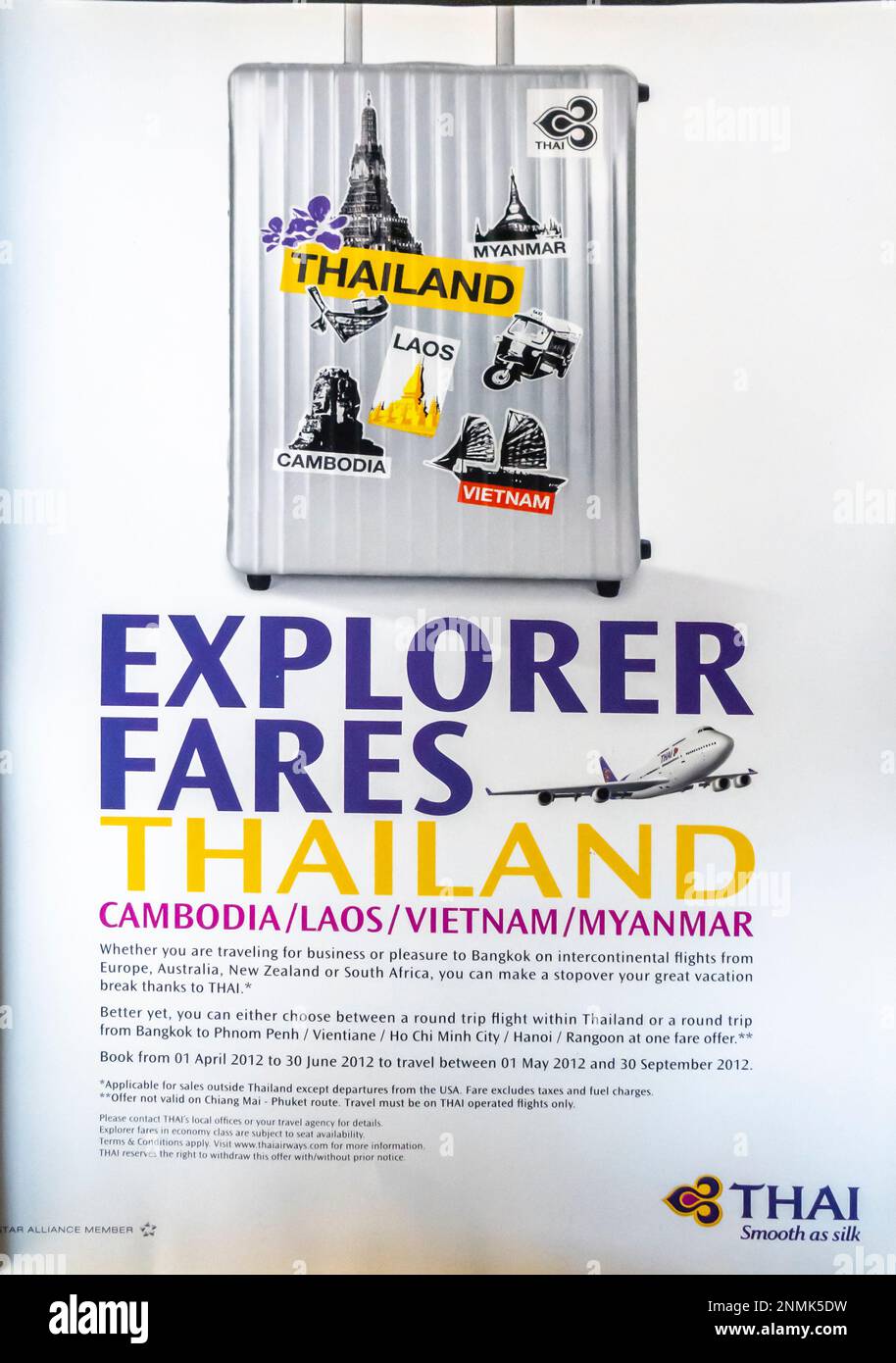 THAI airlines advert in a Natgeo magazine, June 2012 Stock Photo - Alamy