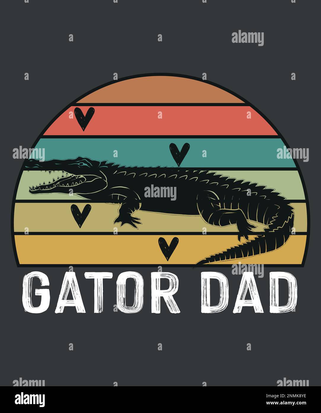 funny Gator dad Retro sunset Alligator Crocodile Gator mom shirt design ...