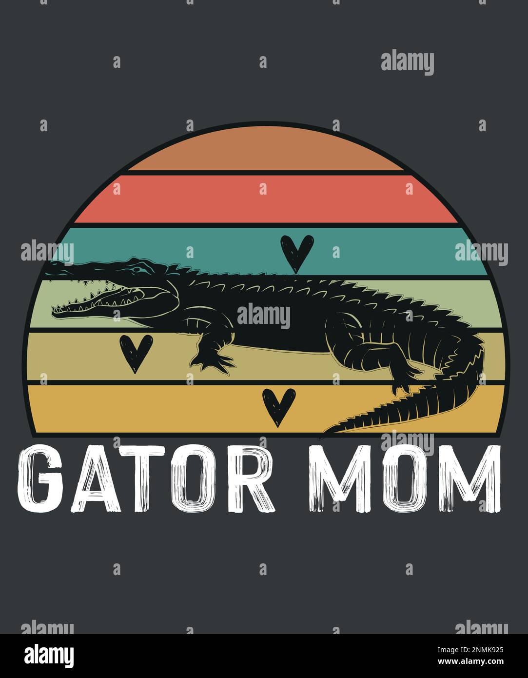 funny Gator mom Retro sunset Alligator Crocodile Gator mom shirt design ...