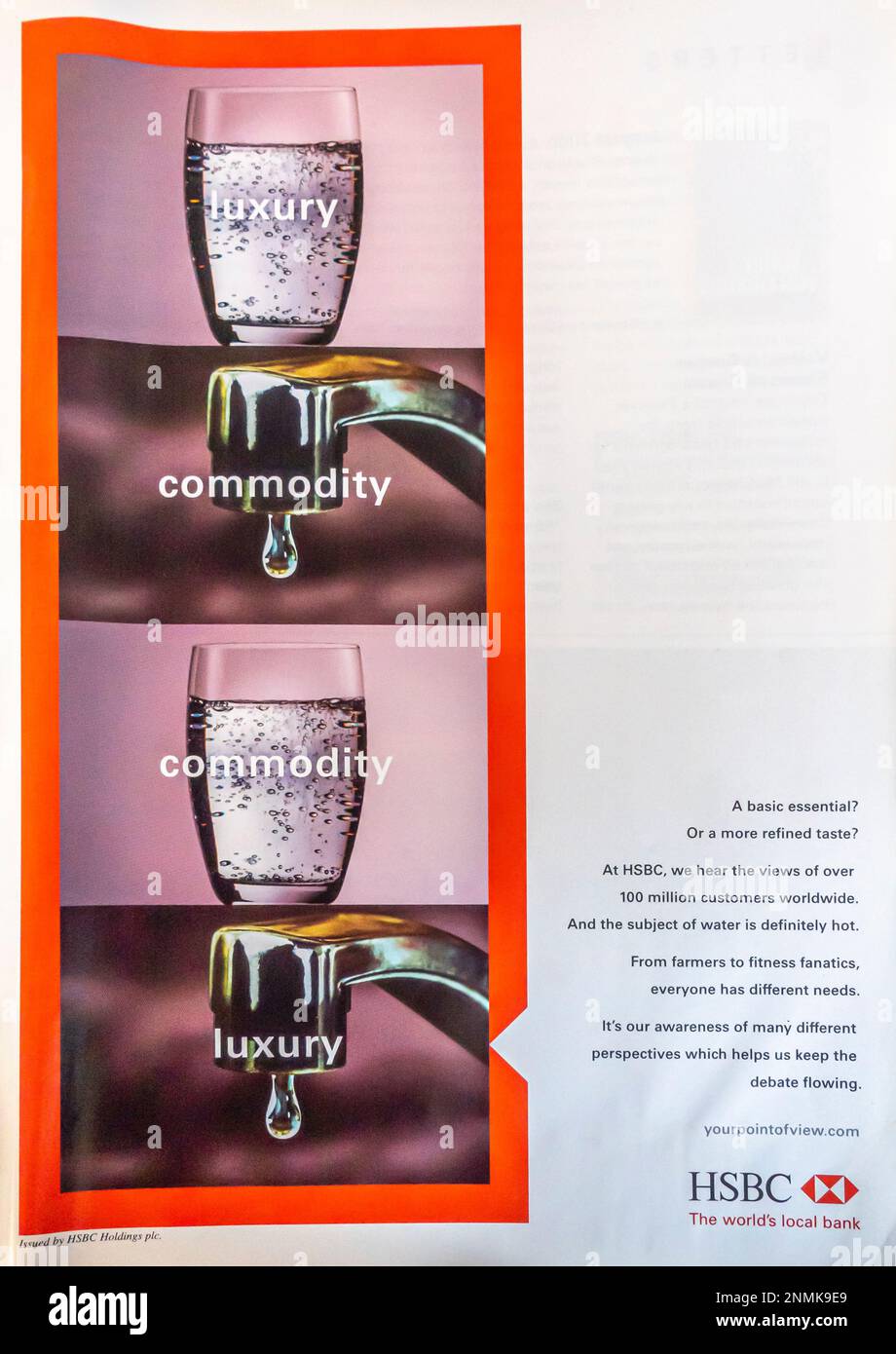 HSBC bank advert in a Natgeo magazine December 2006 Stock Photo - Alamy