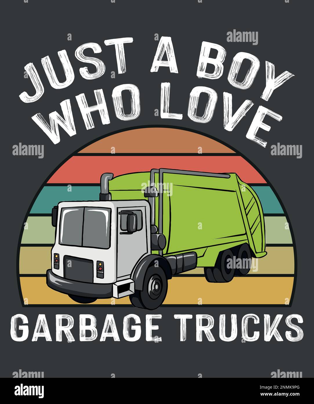 vintage Just A Boy Who Loves Garbage Trucks Garbage Truck T-Shirt ...