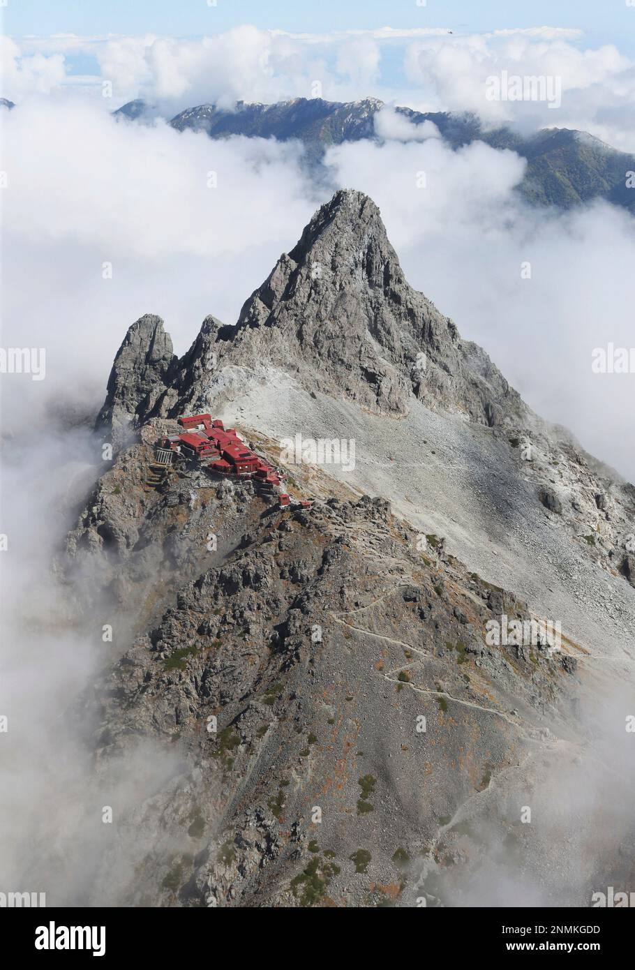 An aerial photo shows 3,180-metre-high Mount Yari, one of the 100 ...