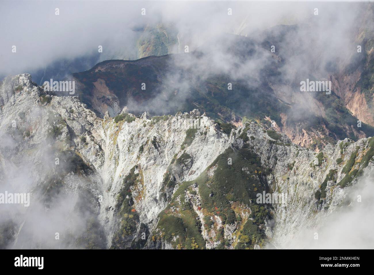 An aerial photo shows 3,180-metre-high Mount Yari, one of the 100 ...