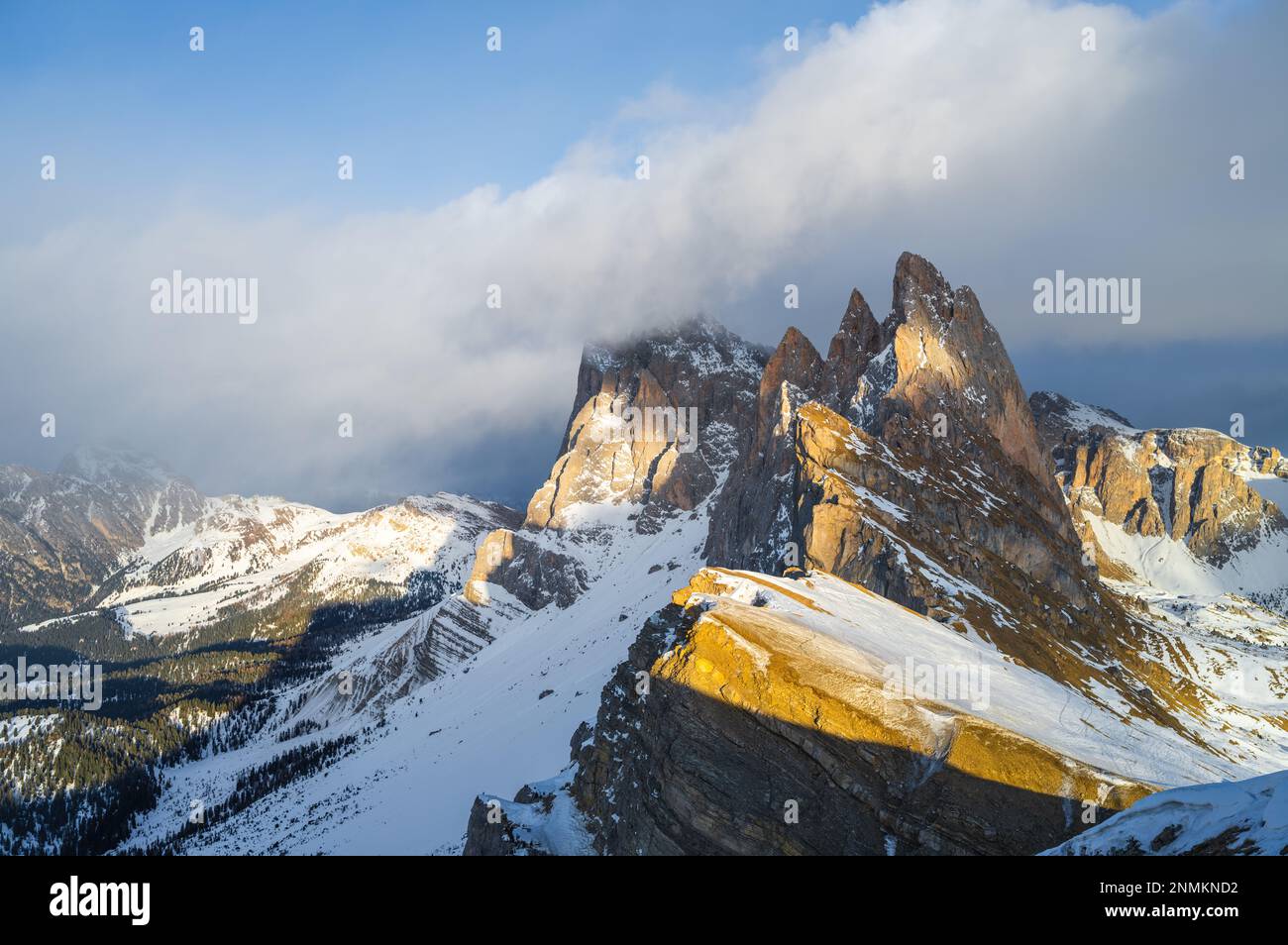 Odle mountains, Seceda mount. Dolomites, Italy Stock Photo - Alamy