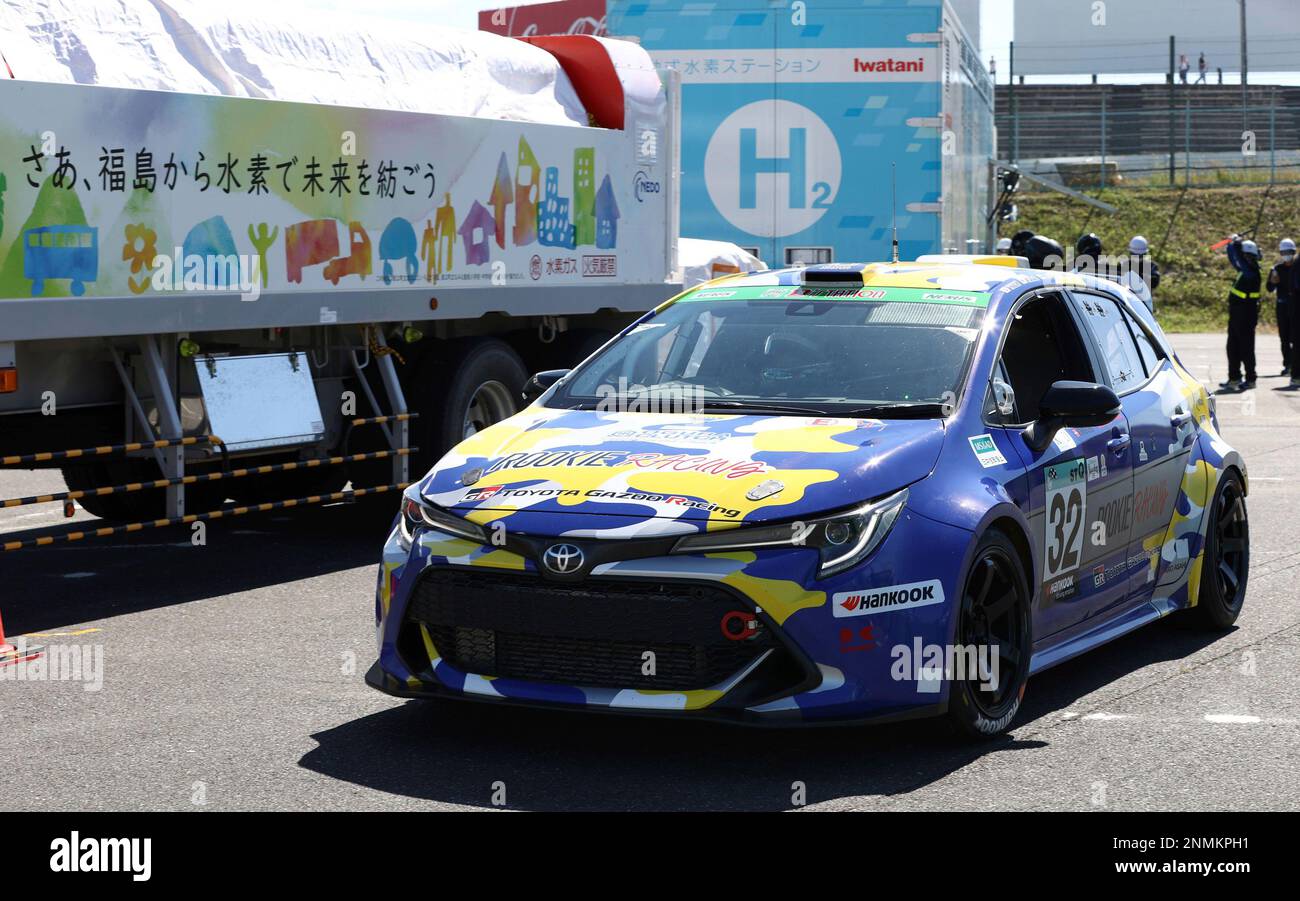 A picture shows ROOKIE Racing's hydrogen-powered Corolla which is ...