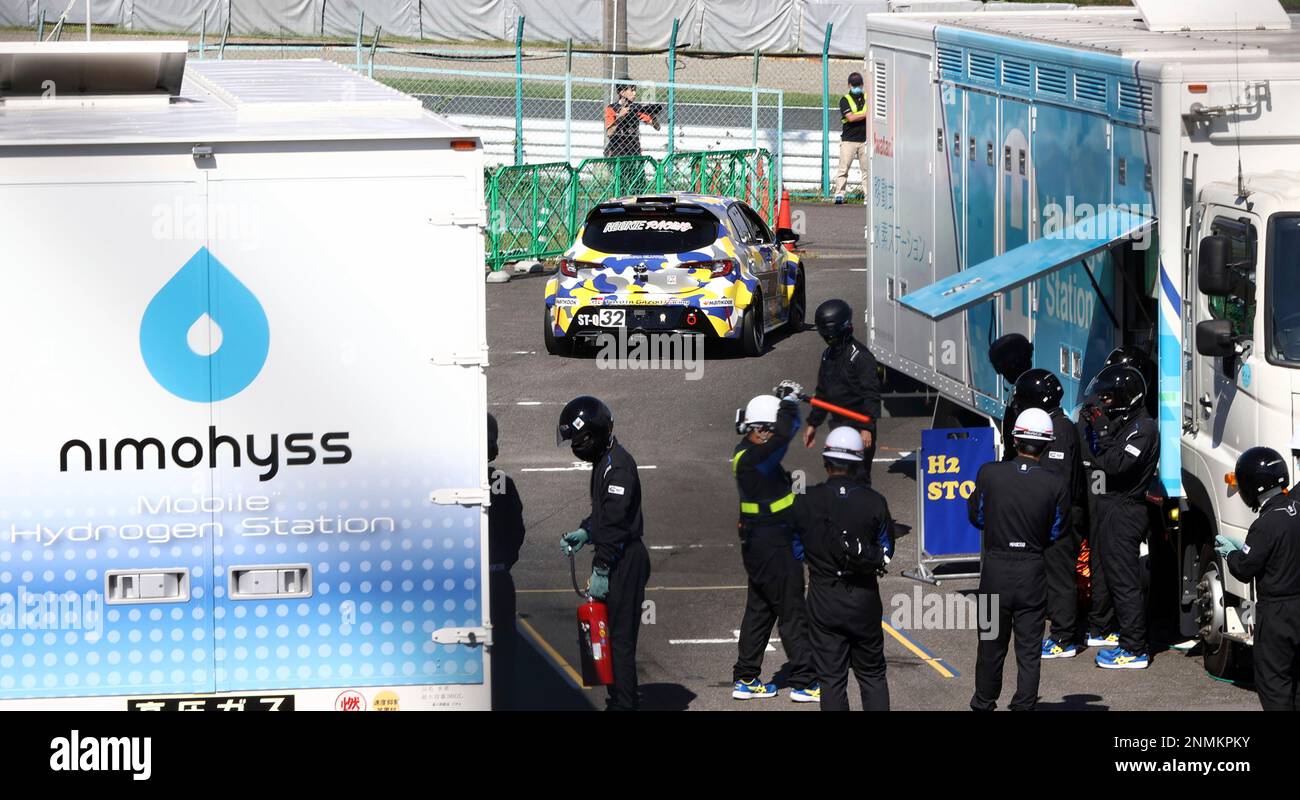 A picture shows ROOKIE Racing's hydrogen-powered Corolla which is ...