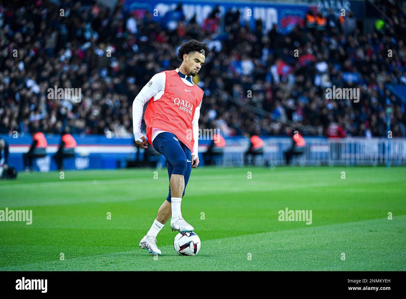 Warren Zaire-Emery during the public training of the Paris Saint ...